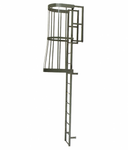 Steel Fixed Vertical Ladder With Cage - Factory Equipment