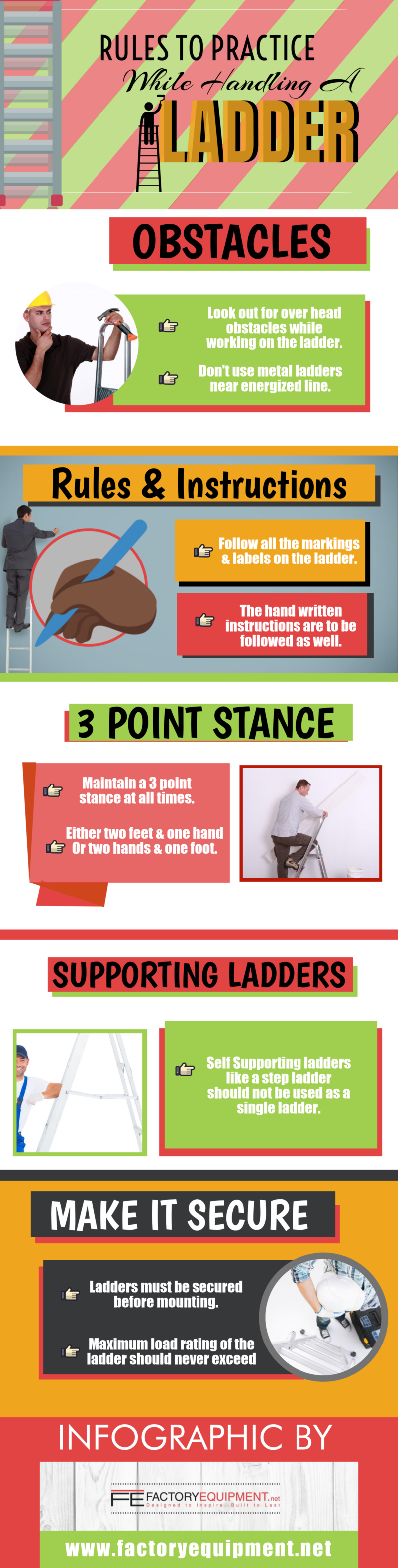 Rules to Practice While Handling A Ladder [ Infographic ] - Factory ...